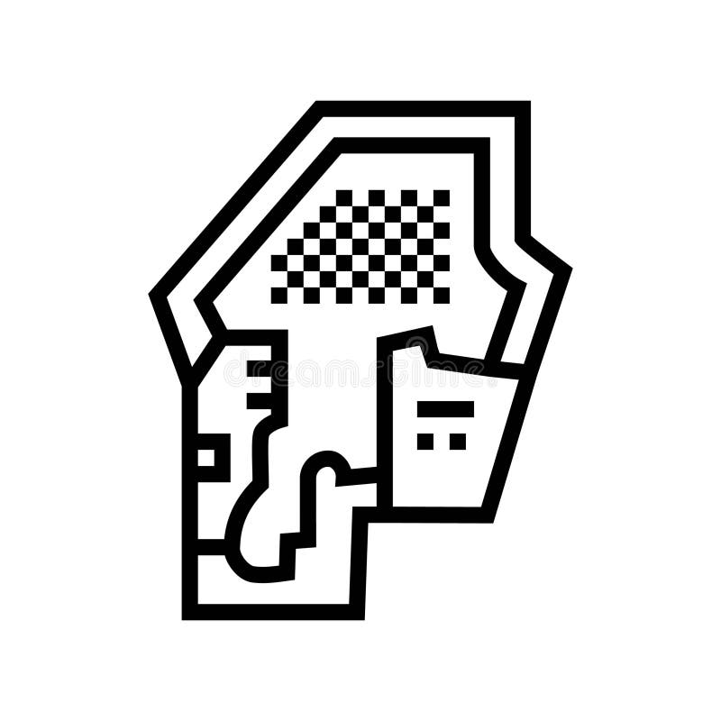 Mining Site Plan Icon Doodle Illustration Stock Vector - Illustration ...