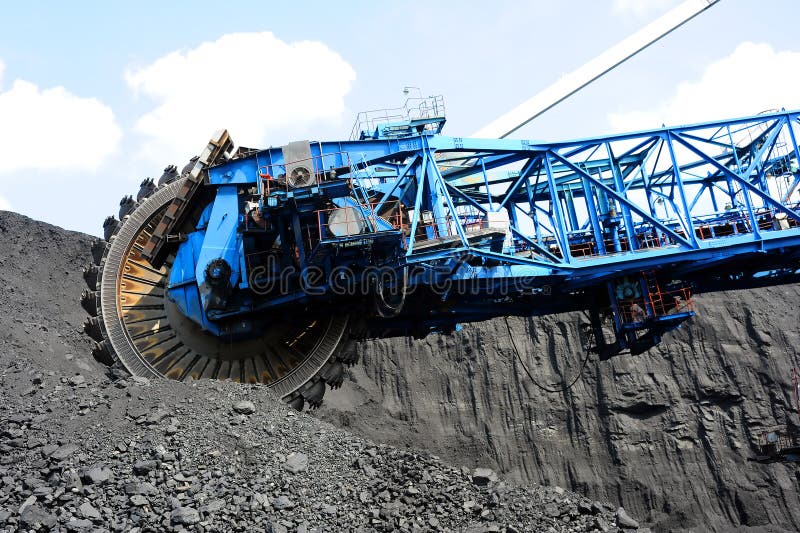 Mining, Excavator for Coal Mining. Stock Image - Image of production ...