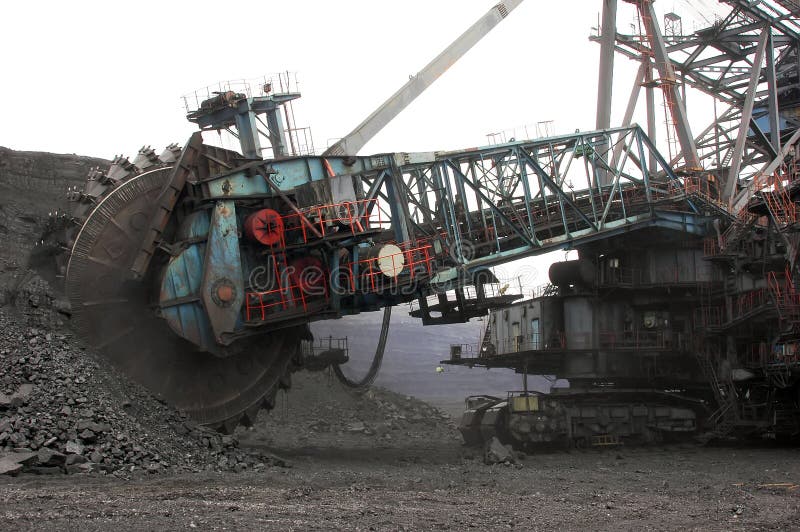 Mining, Excavator for Coal Mining. Stock Image - Image of reliability ...