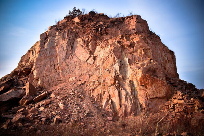 The Rest of the Rock after the Extraction of the Stone. Stock Photo ...