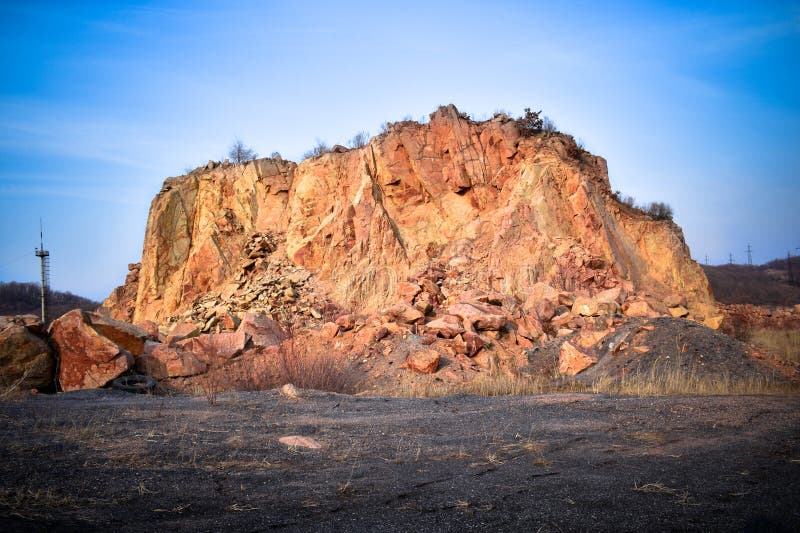 The Rest of the Rock after the Extraction of the Stone. Stock Image ...