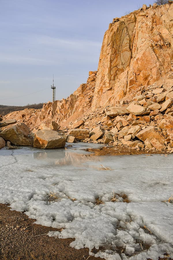 The Rest of the Rock after the Extraction of the Stone. Stock Image ...