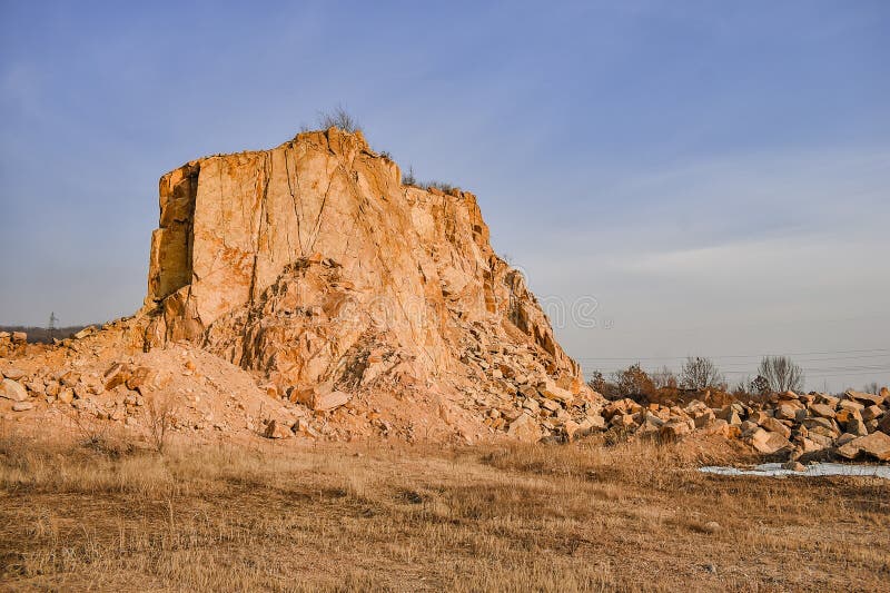 The Rest of the Rock after the Extraction of the Stone. Stock Photo ...