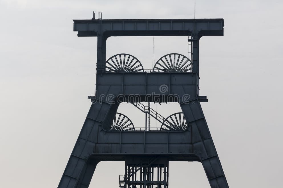 Mining Tower Ruhrgebiet Germany Stock Photo - Image of plain, working ...