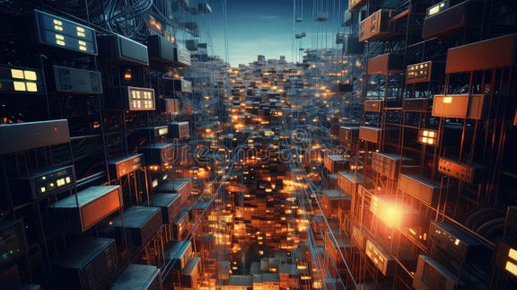 Mining Unstructured Data Stock Illustration Illustration Of Processing
