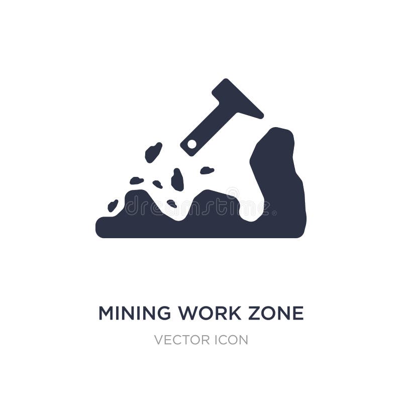 Mining Work Zone Icon on White Background. Simple Element Illustration ...