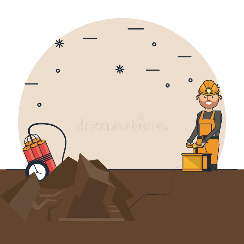 Mining worker cartoon stock vector. Illustration of sign - 128548971