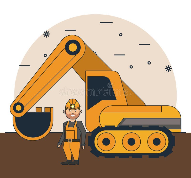 Mining worker cartoon stock vector. Illustration of cartoons - 128549027