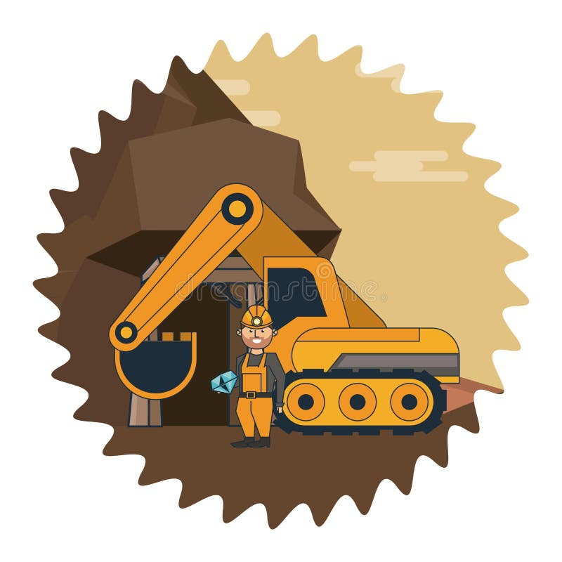 Mining and worker cartoon stock vector. Illustration of environment ...