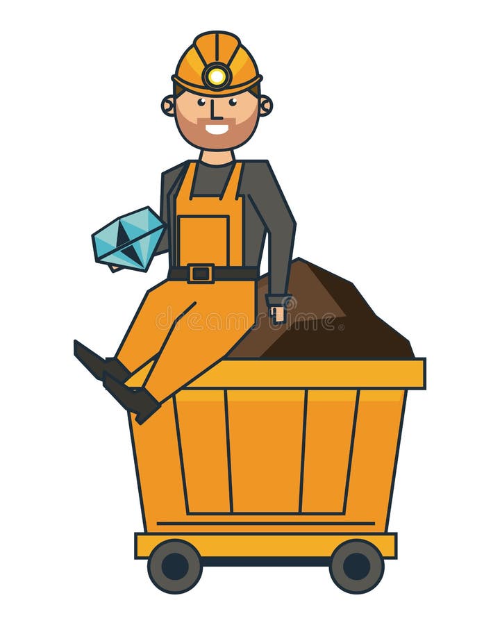 Mining and workers cartoon stock vector. Illustration of construction ...