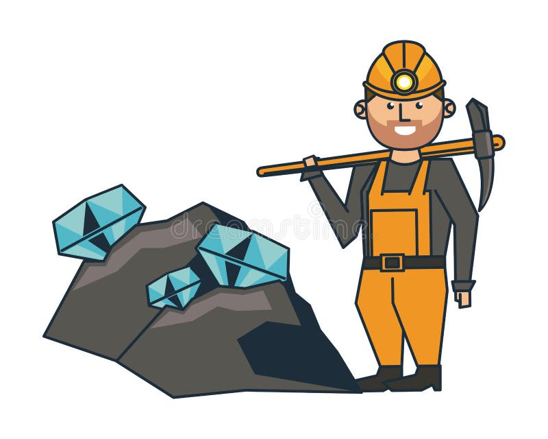 Diamonds mining cartoons stock vector. Illustration of dark - 128548713