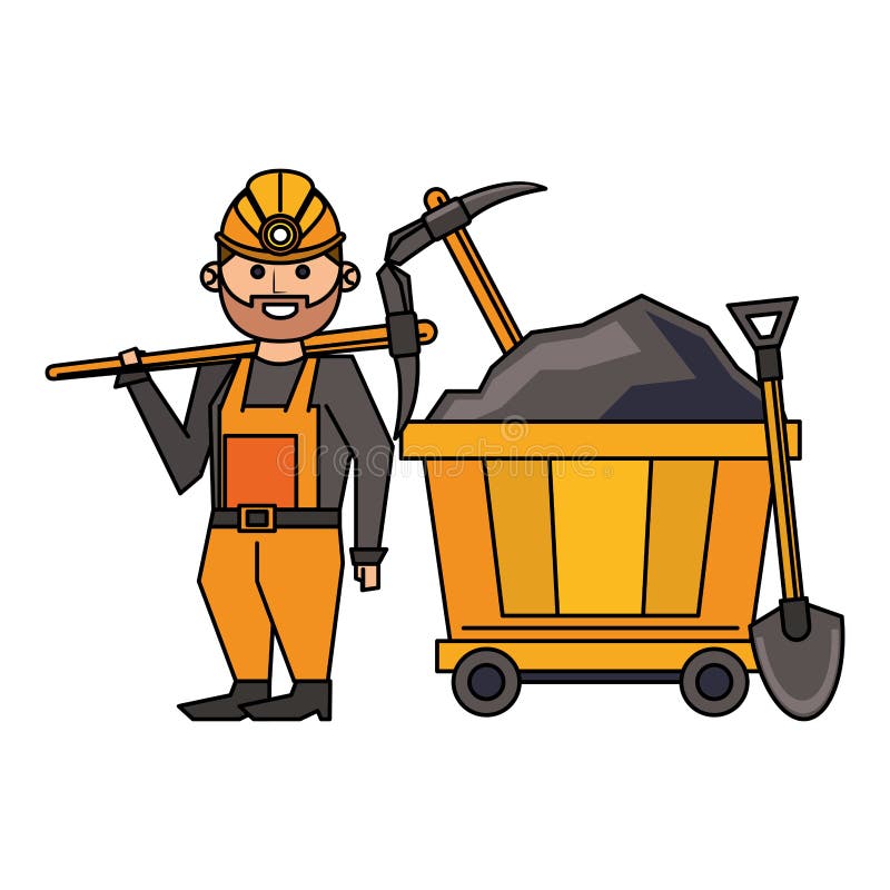 Mining worker cartoon stock vector. Illustration of construction ...