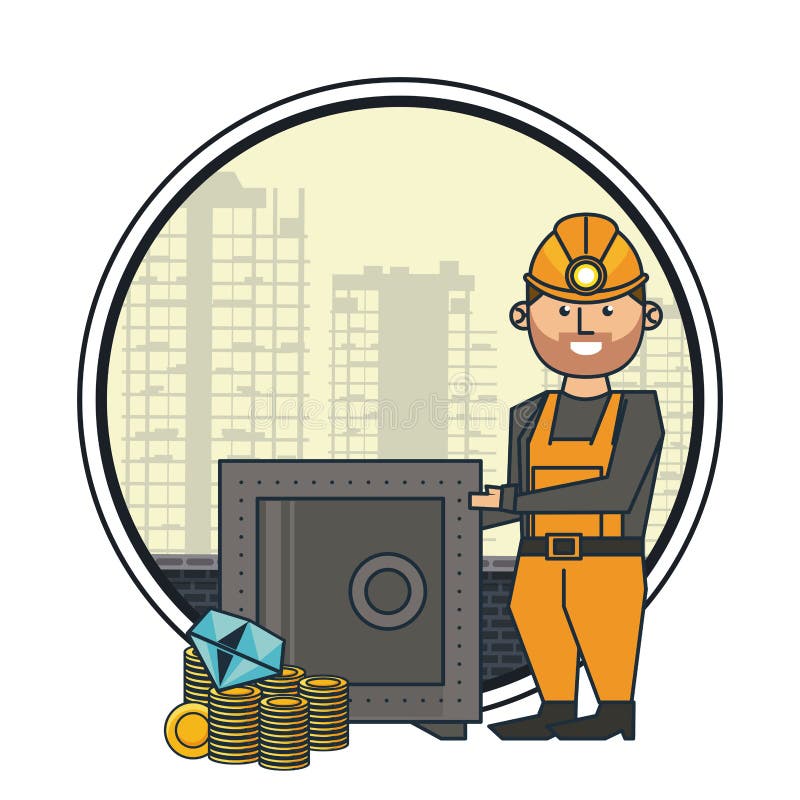 Mining and worker cartoon stock vector. Illustration of cartoon - 133740980