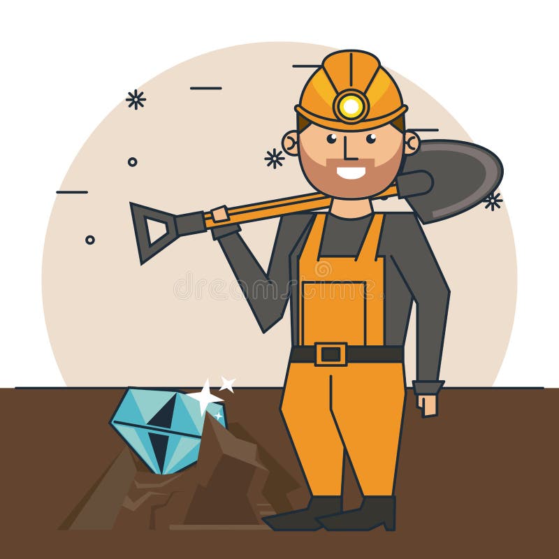 Mining worker cartoon stock vector. Illustration of symbol - 128549674