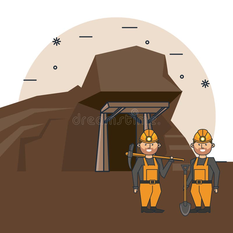 Mining workers cartoon stock vector. Illustration of ground - 128548745