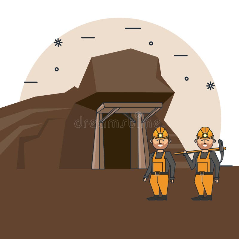 Mining workers cartoon stock vector. Illustration of business - 128549056