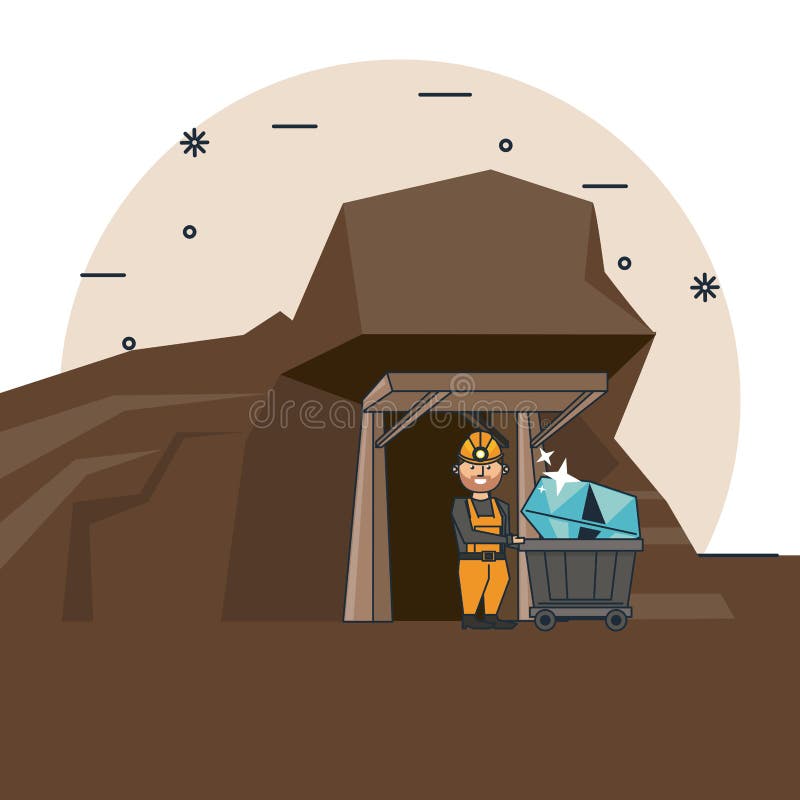 Mining workers cartoons stock vector. Illustration of design - 128549201