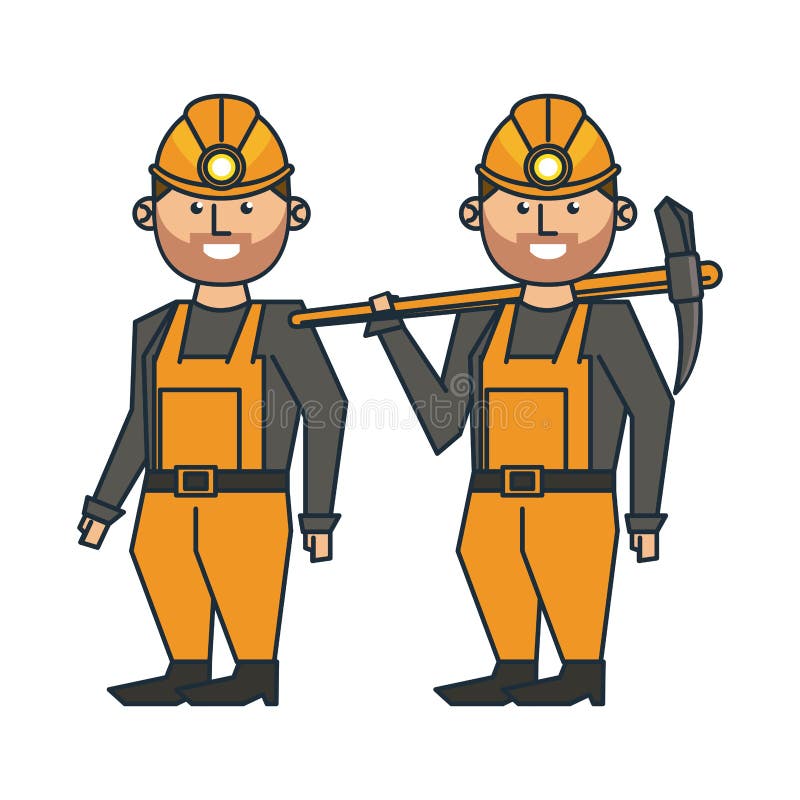Mining workers cartoon stock vector. Illustration of miner - 128549035