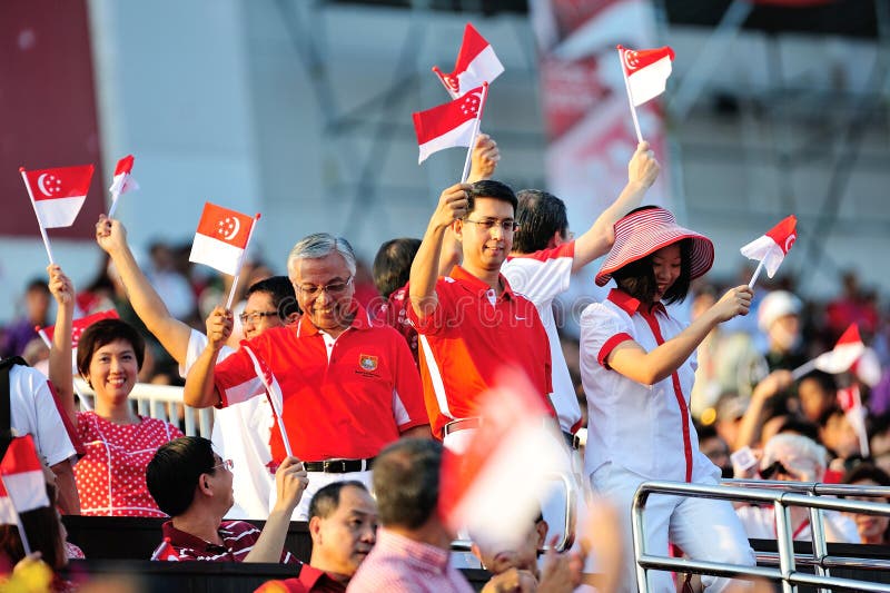 Ministers of State Waving Flags during NDP 2012 Editorial Stock Image ...