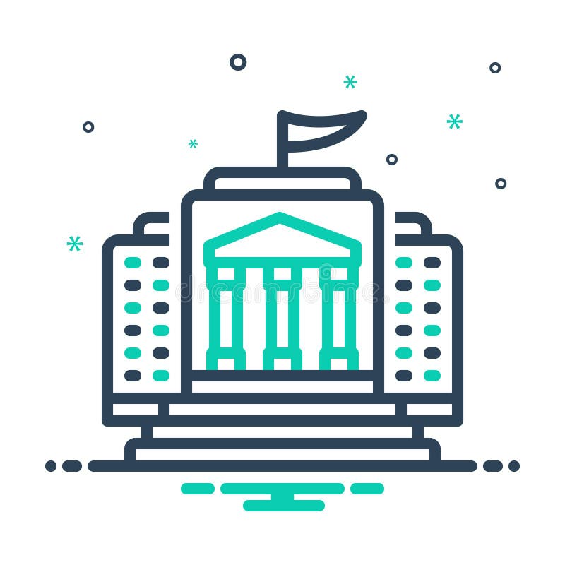 Mix Icon for Ministries, Legislative and Building Stock Illustration ...