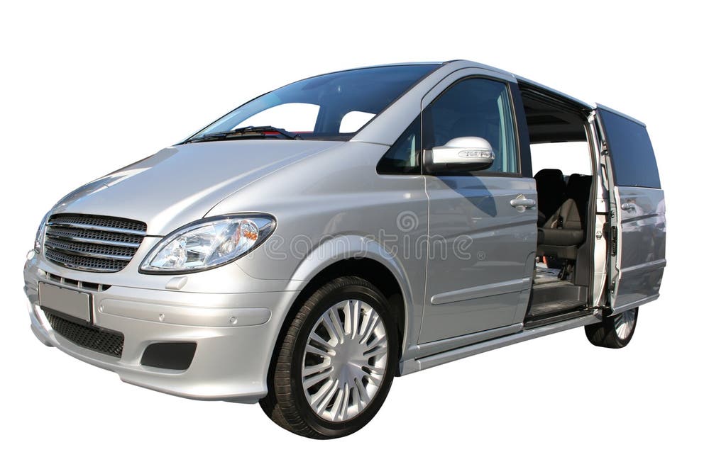 Minivan stock image. Image of isolated, automobile, silver - 6690219