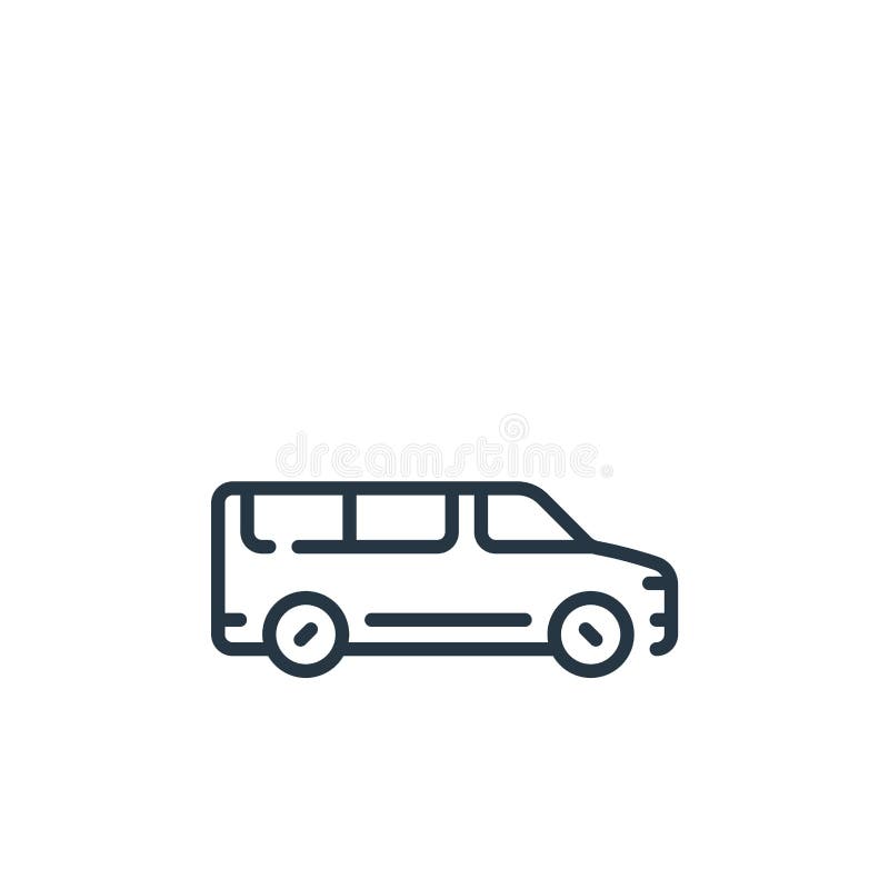 Minivan Icon Vector from Vehicles Transportation Concept. Thin Line ...