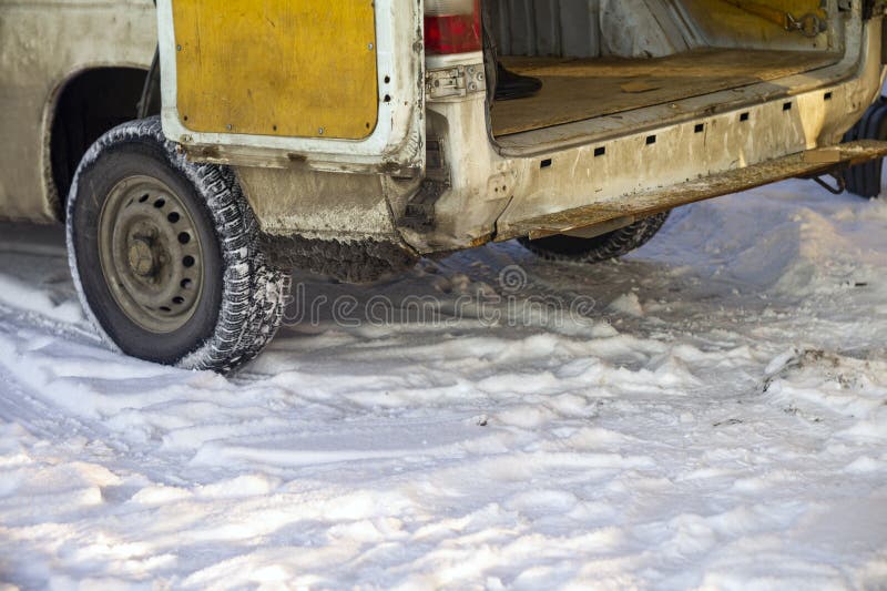 Minivan with open door stock image. Image of cargo, transportation ...