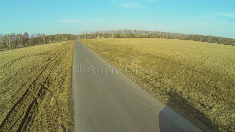 Minivan Rides by Road among Fields at Spring Sunny Stock Footage ...