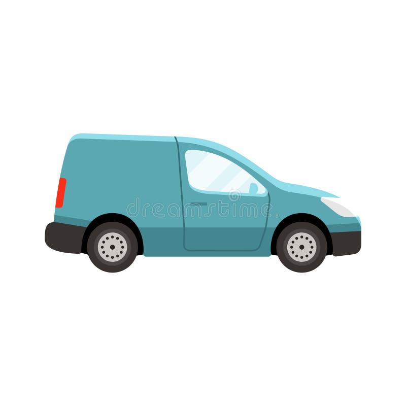 Van Vehicle Light Blue Coloured Flat Style Vector Illustration Stock ...