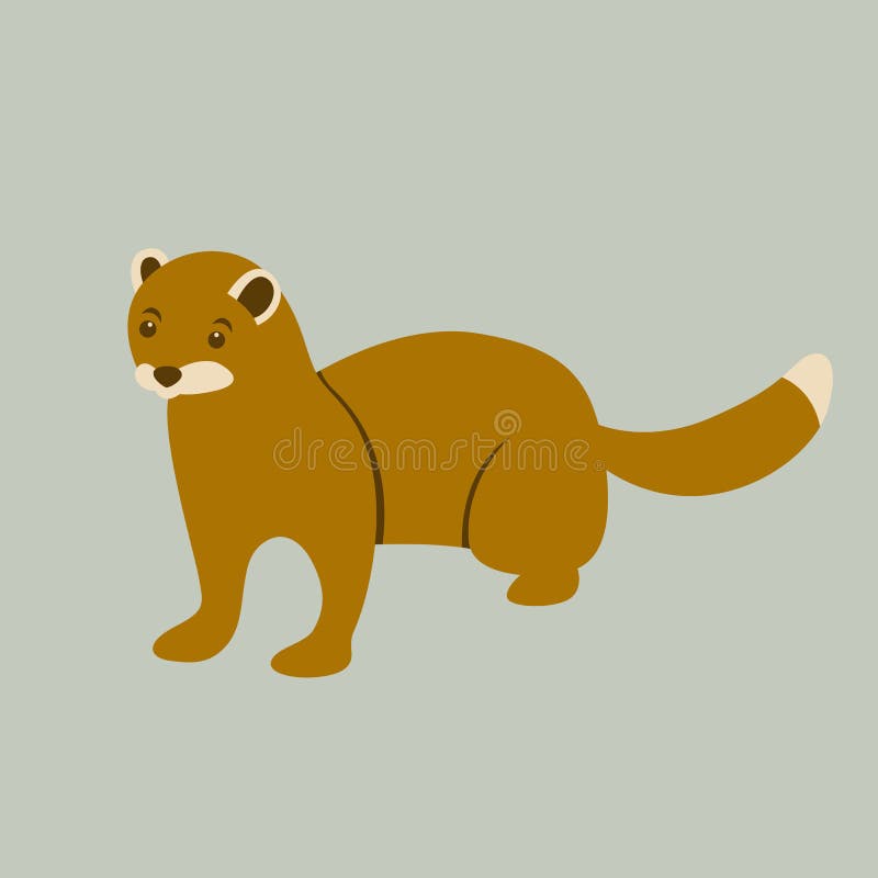 Cartoon Mink Face Vector Illustration, Flat Style, Front Stock Vector ...