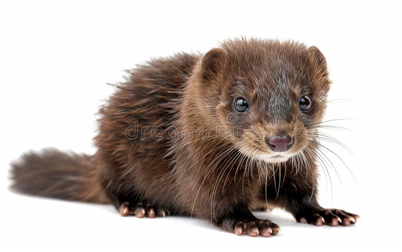 Mink on White Background -Generative Ai Stock Illustration ...