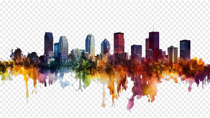 Minneapolis city skyline stock image. Illustration of flat - 341483061