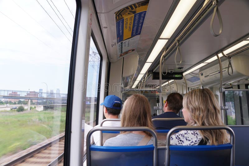 Minneapolis, Minnesota, U.S - July 12, 2024 - Passengers Inside of the ...