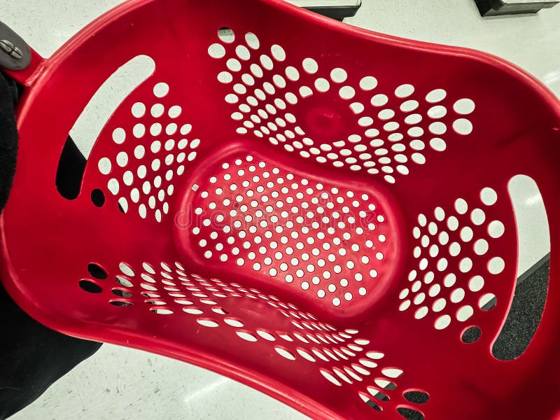 Looking Down at an Empty Red Target Store Basket in April 2025 ...