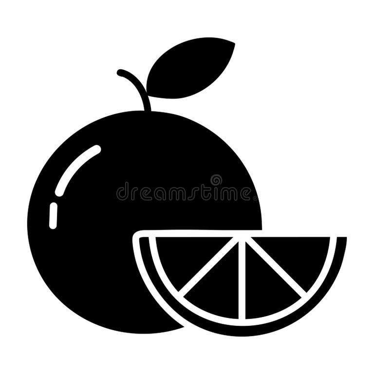 Minneola Fruit Solid Black Icon. Citrus Fruits Vector Graphics Stock ...