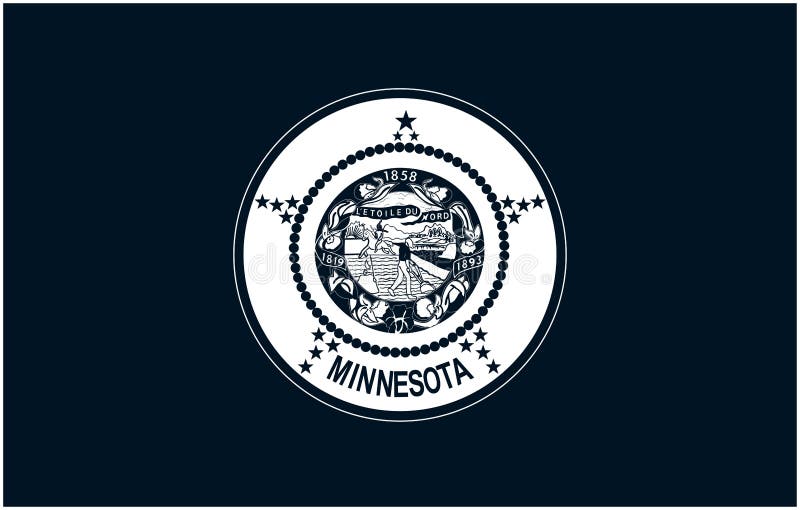 State Flag of Minnesota in Black and White Colors. Stock Vector ...