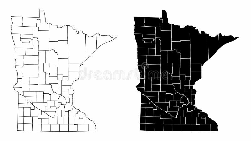 Minnesota State Maps Stock Illustrations – 290 Minnesota State Maps ...