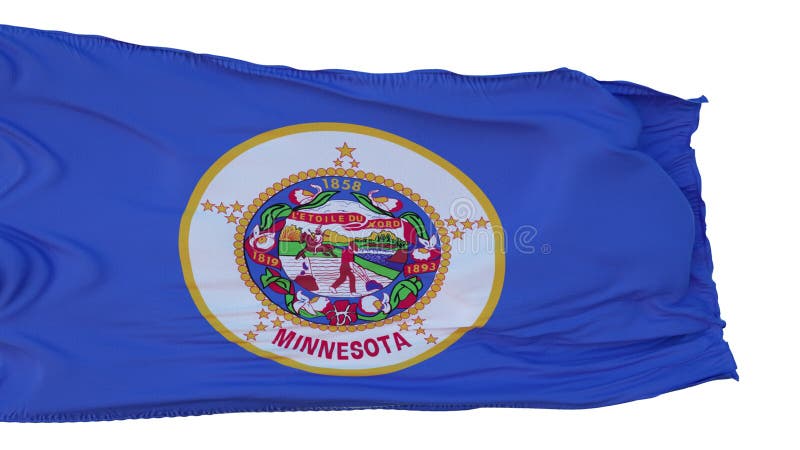 Minnesota Flag Isolated Realistic Animation. Seamless Loop, 4K Stock ...