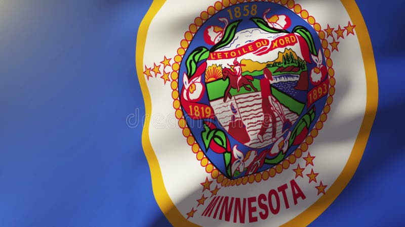 Minnesota Flag Waving in the Wind. Looping Sun Stock Video - Video of ...