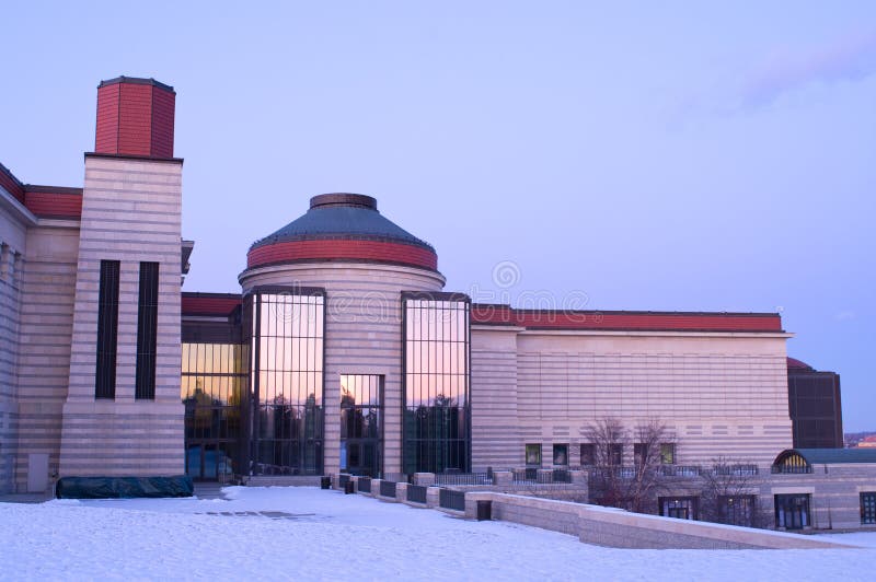 Minnesota History Center and Terrace at Dusk Stock Image - Image of ...