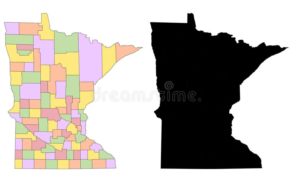 Minnesota Map. Minnesota Administrative Map, Minnesota Outline and ...