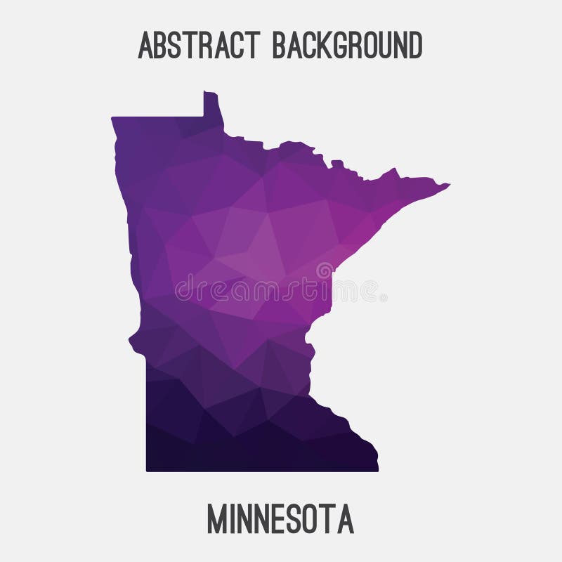 Minnesota Map in Geometric Polygonal,mosaic Style. Stock Vector ...