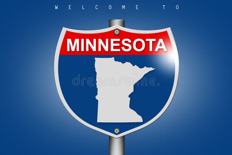 Minnesota Map on Road Sign. Stock Vector - Illustration of minnesota ...