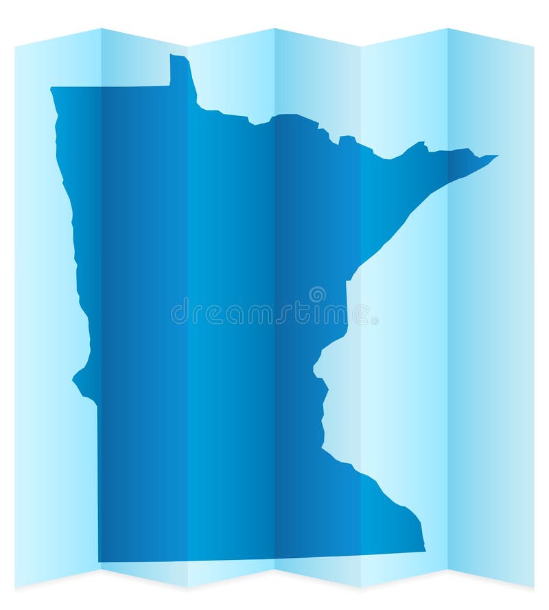 Folded Map of Minnesota in Three Different Versions Stock Vector ...