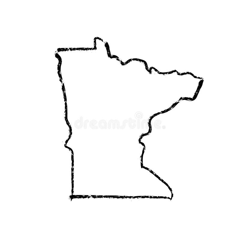 Minnesota Map Outline Concept Sketch Stock Illustration - Illustration ...