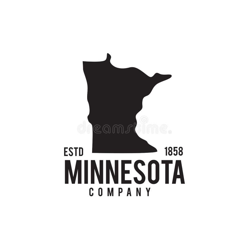Minnesota Map Outline Map Logo Design Stock Vector - Illustration of ...