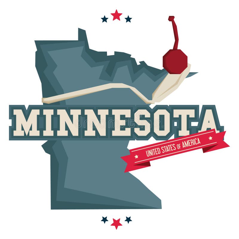 Minnesota Map with Sculpture Garden. Vector Illustration Decorative ...