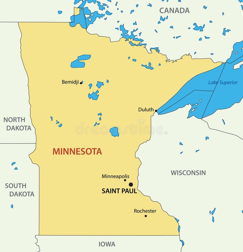 Minnesota - Mapa Del Vector Del Estado Ilustración del Vector ...