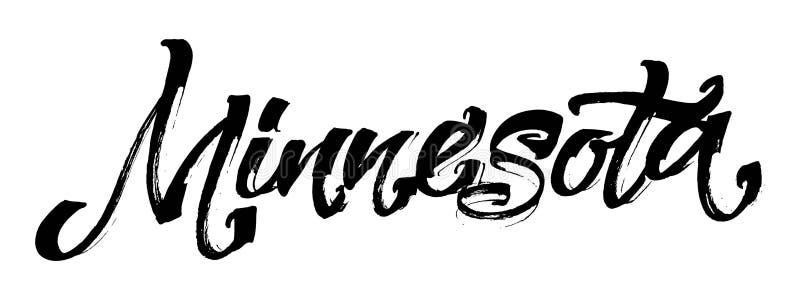 Minnesota. Modern Calligraphy Hand Lettering for Serigraphy Print Stock ...