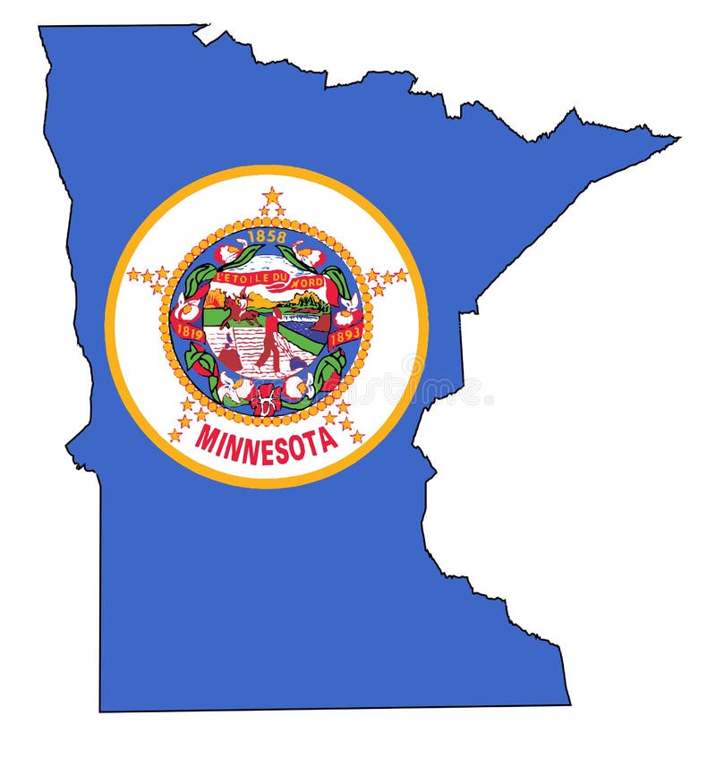 Map of Minnesota with Flag stock illustration. Illustration of earth ...